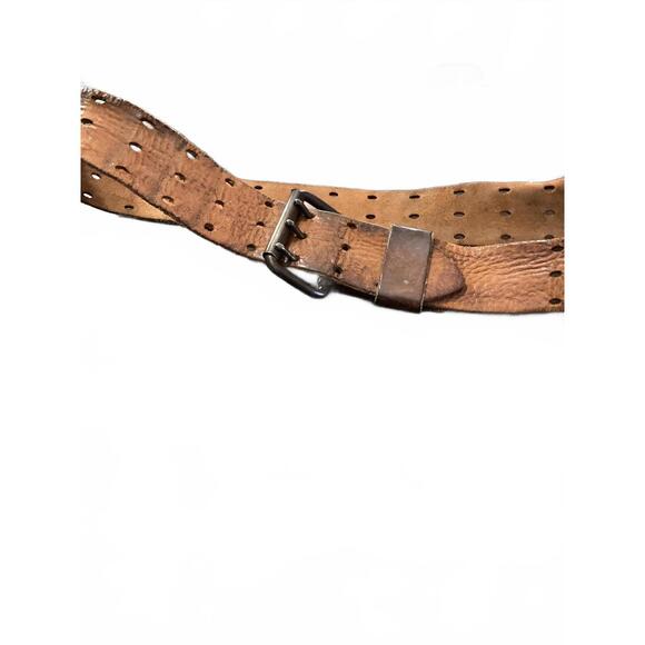 Accessories | Vintage Rustic Brown Leather Mens Belt With Unique ...